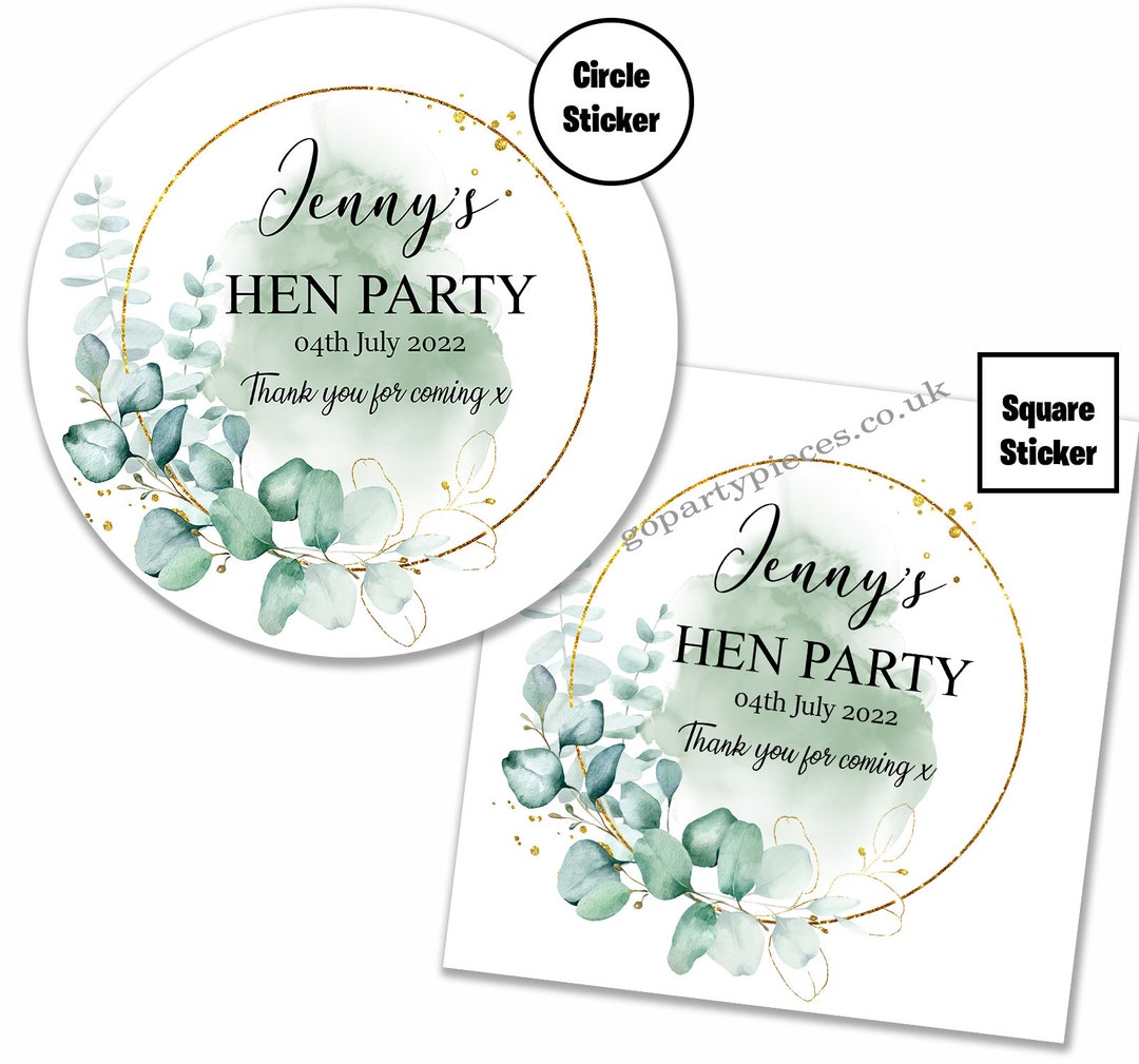 Personalised Hen Party Stickers, Wedding Stickers, Hen Weekend Stickers ...