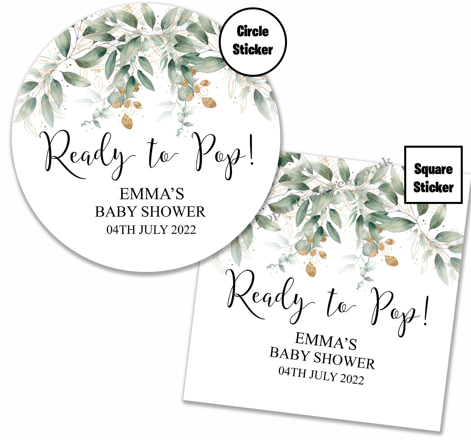 Personalised Baby Shower Stickers Ready to Pop Baby Shower - Etsy