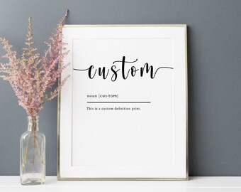 Custom Definition Poster - Etsy