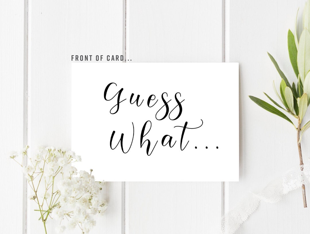 Guess What Pregnancy Announcement Card, Having A Baby, New Baby Card ...