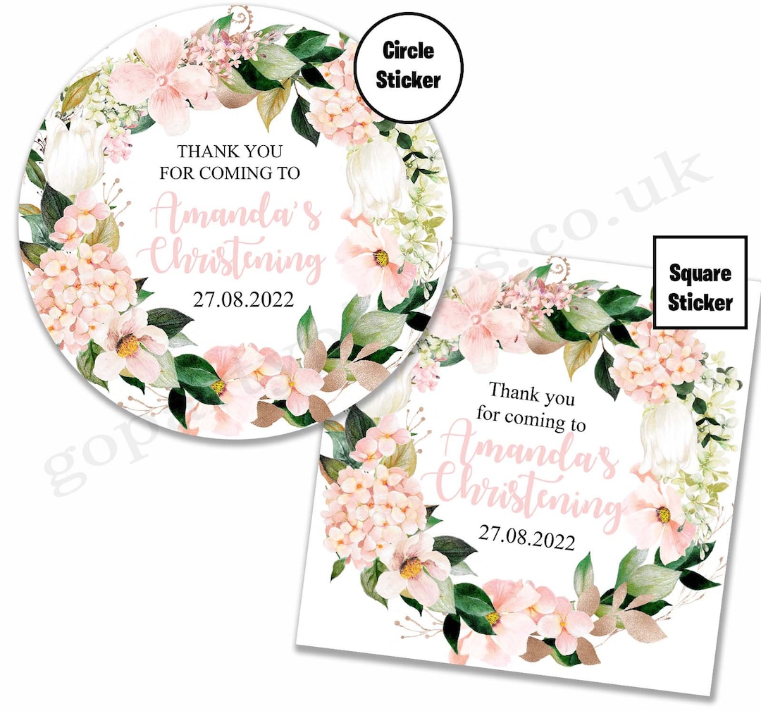 Personalised Christening Day Stickers, Holy Communion Stickers, Baptism ...