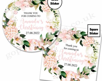 Personalized First Holy Communion Stickers, Pink Floral Cross Communion ...