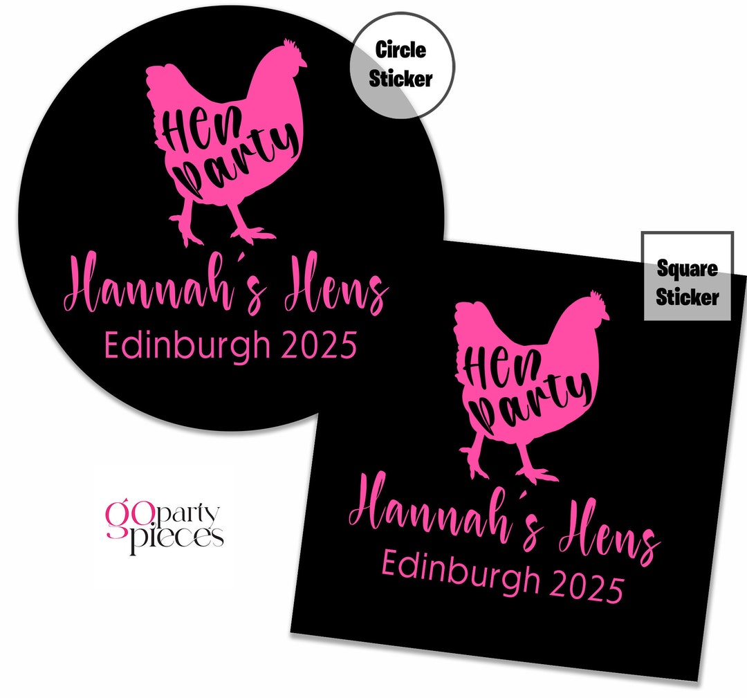 Personalised Silhouette Hen Party Stickers, Hen Do Weekend Bags Gifts ...