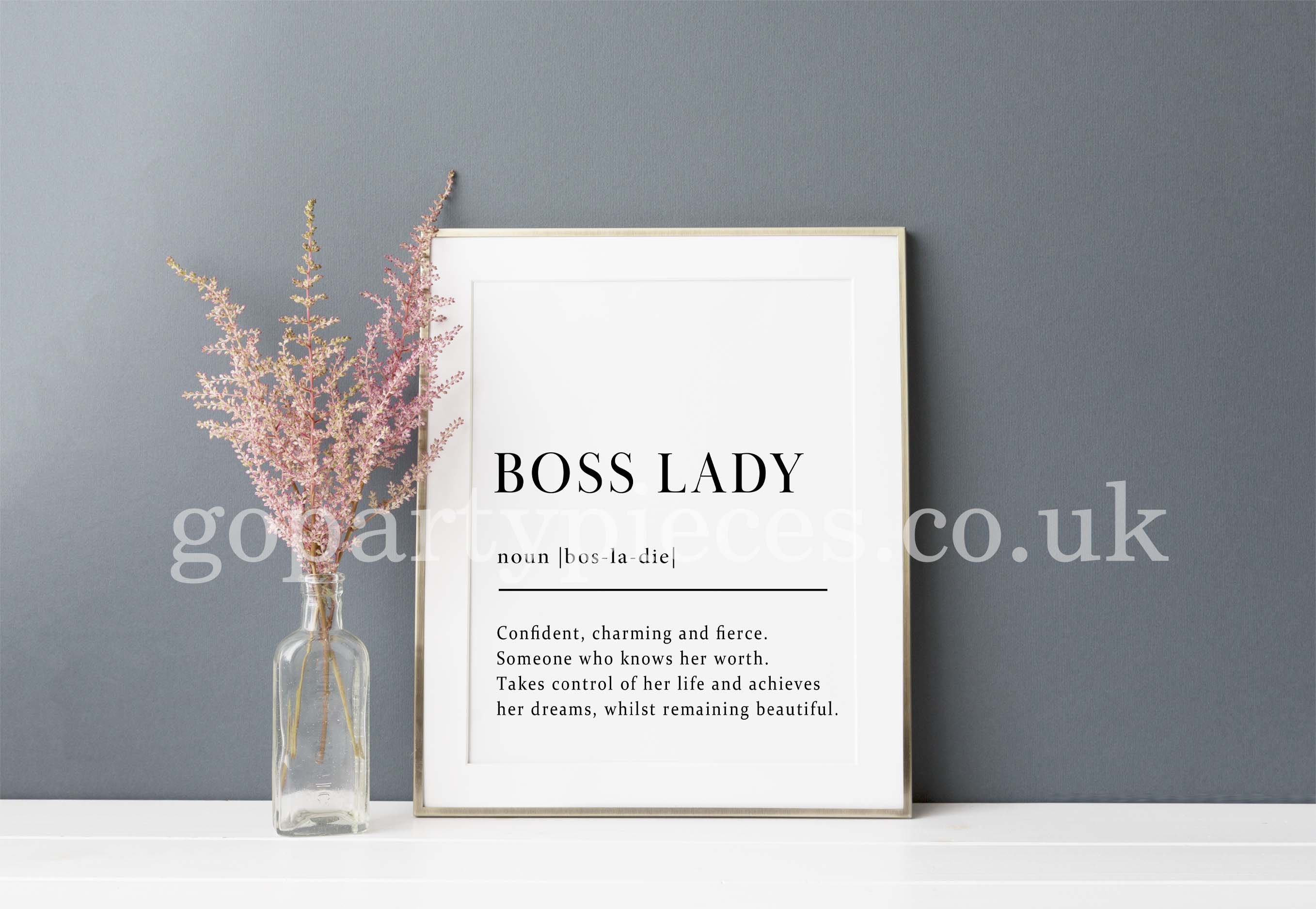 Boss Lady Definition Print Office Wall Decor Boss Lady - Etsy UK