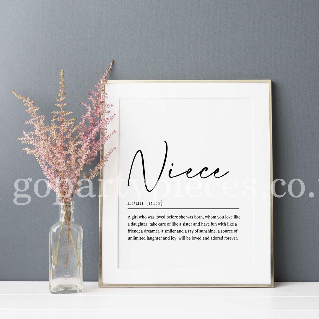 Niece Definition Print, Niece Gift, Niece Birthday Gift, Niece ...