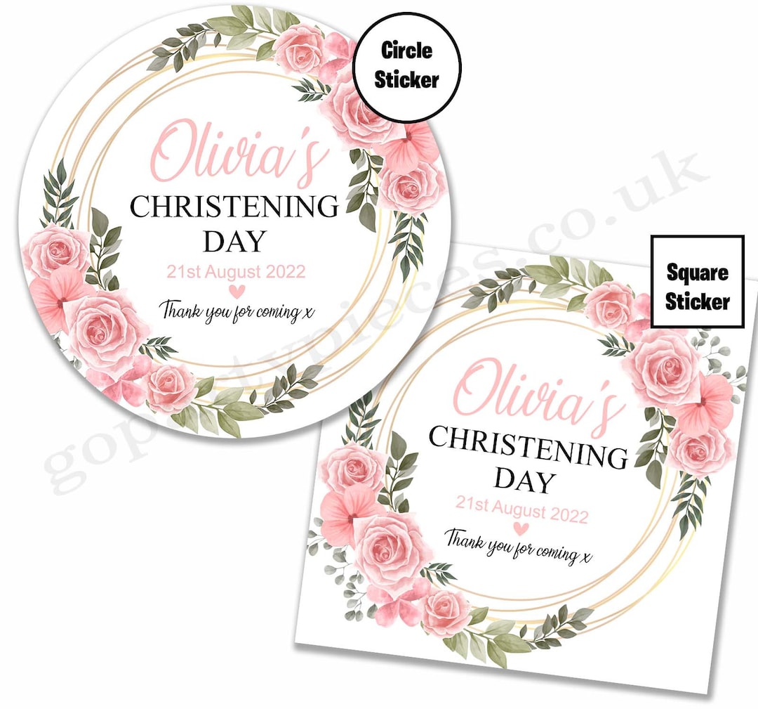 Personalized Christening Day Stickers, Holy Communion Stickers, Baptism ...