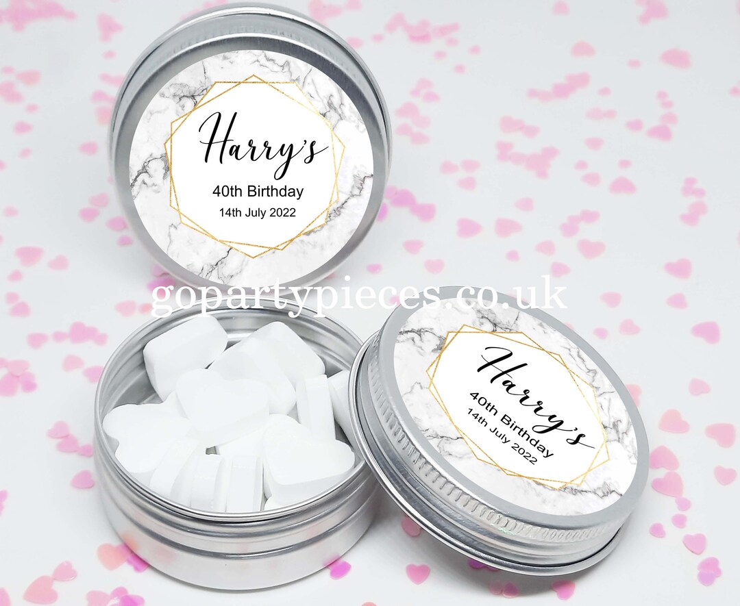 Personalized Birthday 21st/40th/60th Party Favors Tins Gift Bag Fillers ...