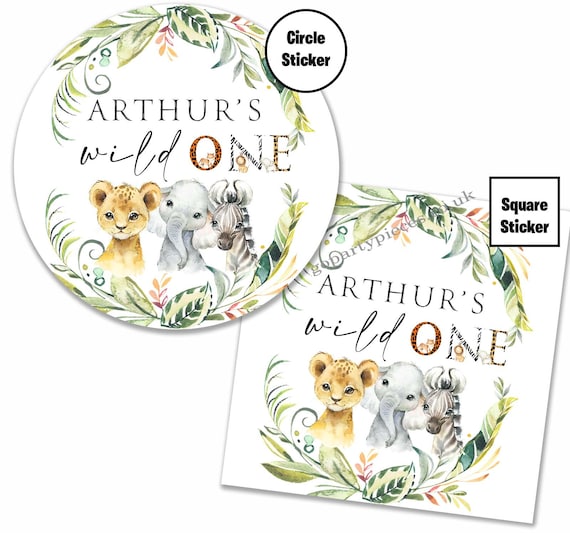 Personalised Wild One 1st Birthday Party Favour Tag Stickers - Etsy