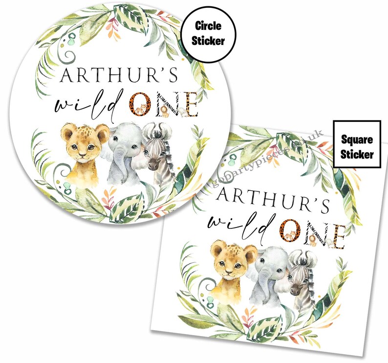 Personalised Wild One 1st Birthday Party Favour Tag Stickers - Etsy
