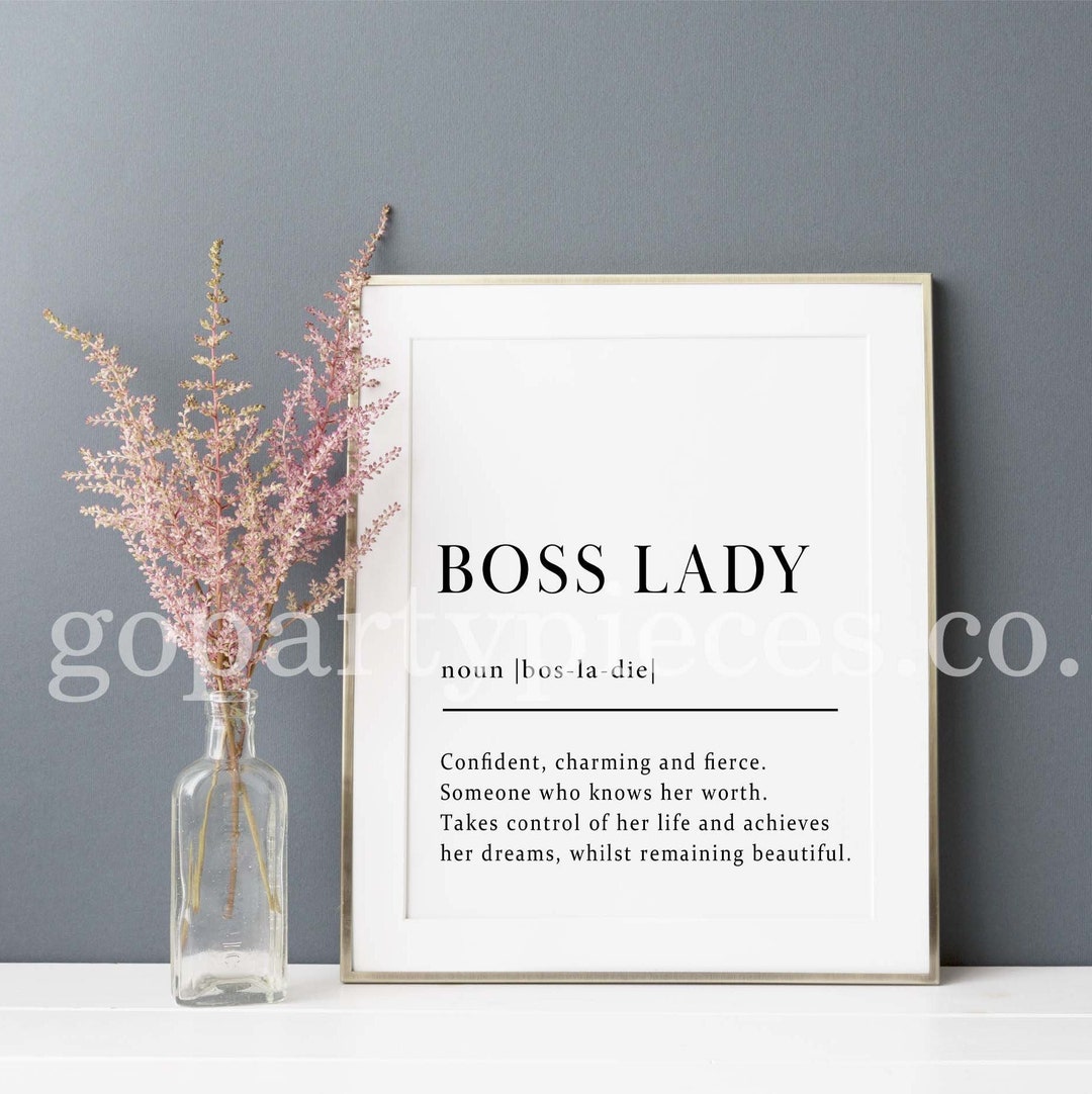 Boss Lady Definition Print, Office Wall Decor, Boss Lady Print, Girl ...