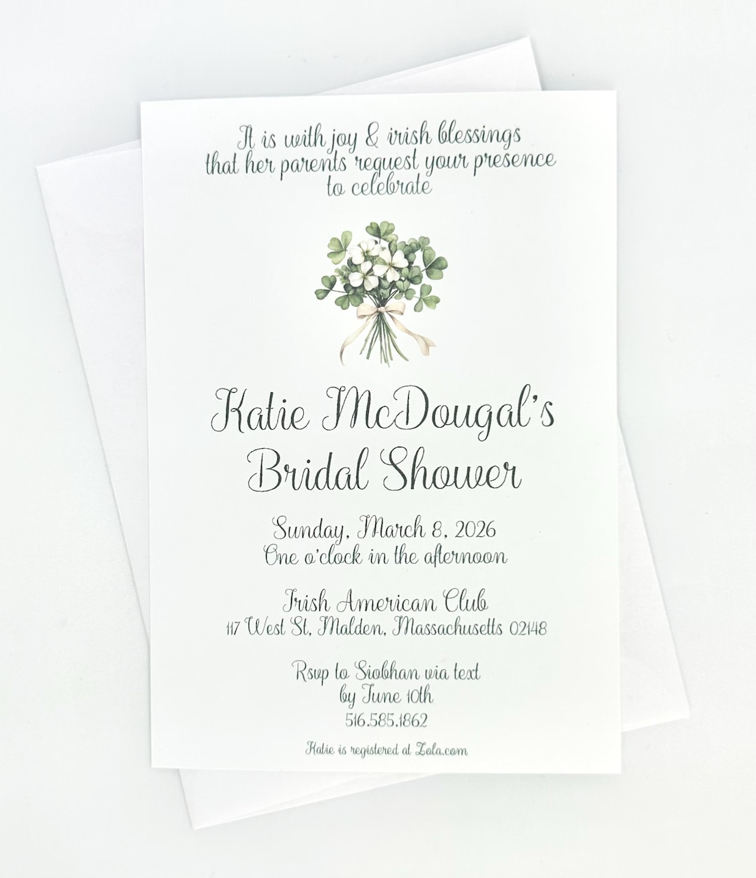 Digital Editable Irish Shamrock Clover Bridal Shower Invitation Celtic ...