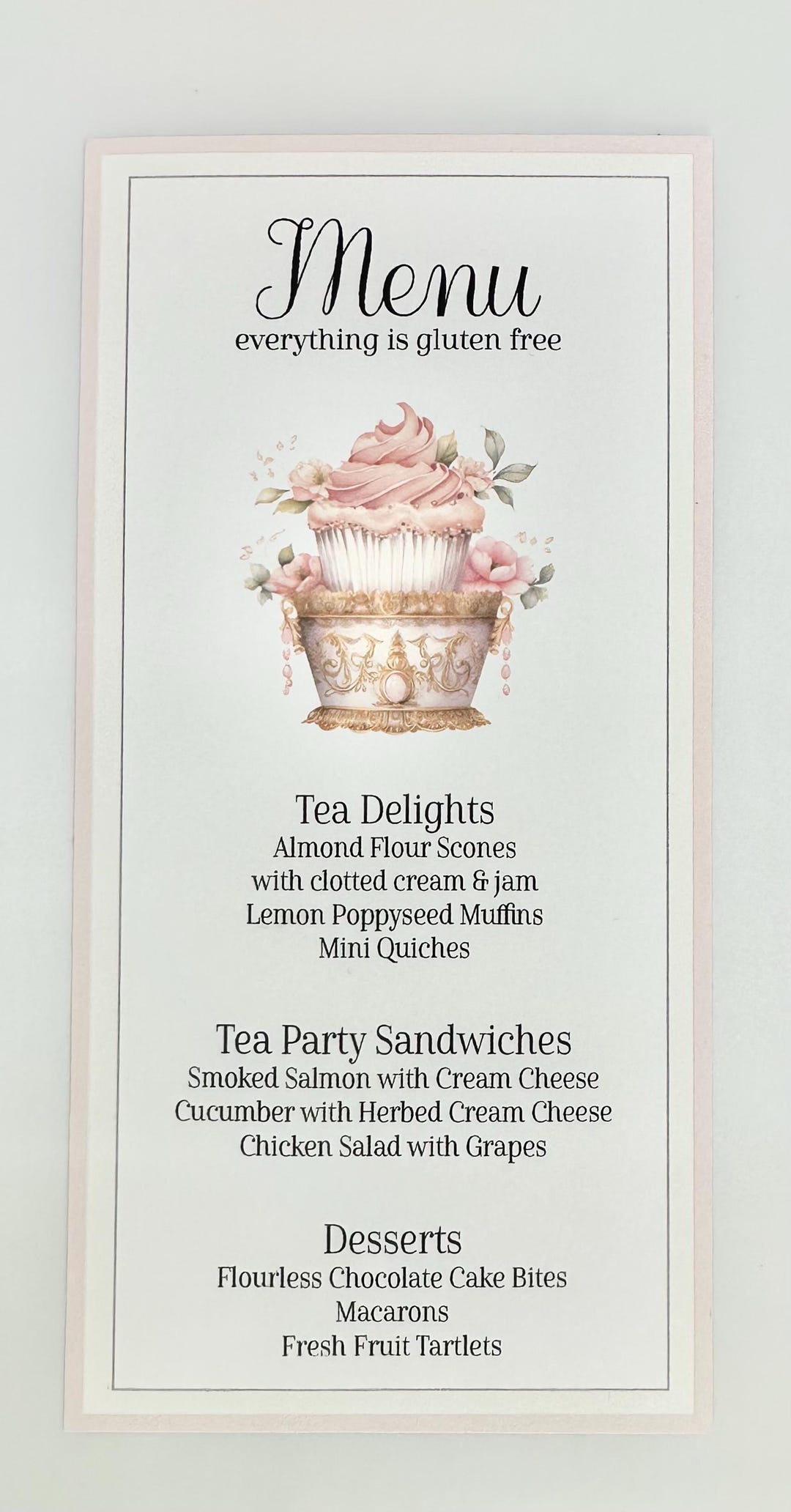 Bridal Shower Tea Party Menu Rococo European Ensemble - Etsy