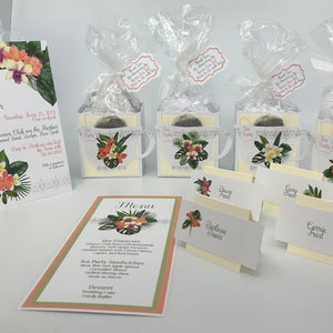 3 Orchids Beau-tea-ful Hawaiian Tea Party Favor Box & Bag Wedding ...