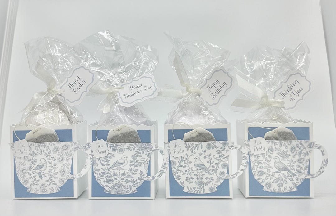 Four Birds in Blue Toile Tea Party Favors by the Paper Fascinator for ...