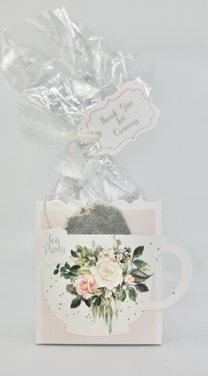 Floral Tea Party Favor Box & Bag, Personalized Tag - Etsy