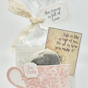 6 Tea Party Quote Card Gift Box Favors for Gathering Friend Birthday ...
