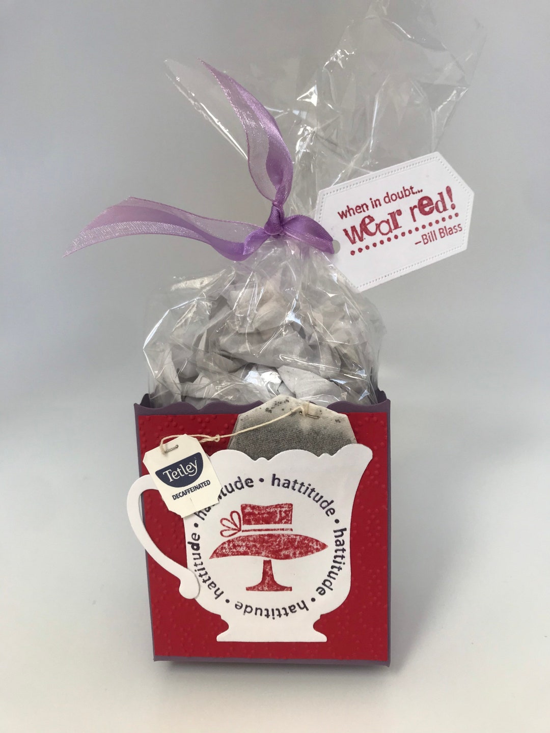 Red Hat Hattitude Tea Party Favor to Stuff With Edibles or Small Gifts ...