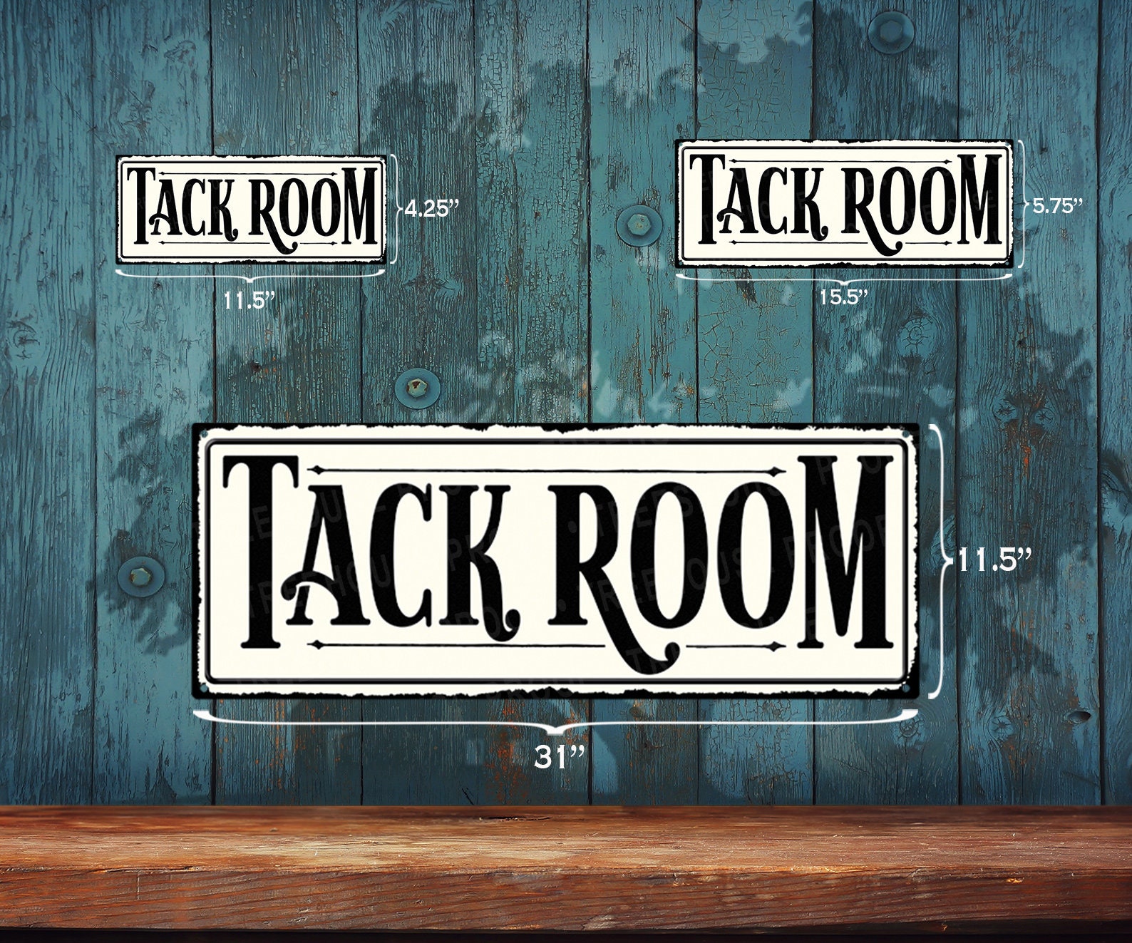 Tack Room Metal Sign: - Distressed White Rustic Looking Aluminum Sign ...