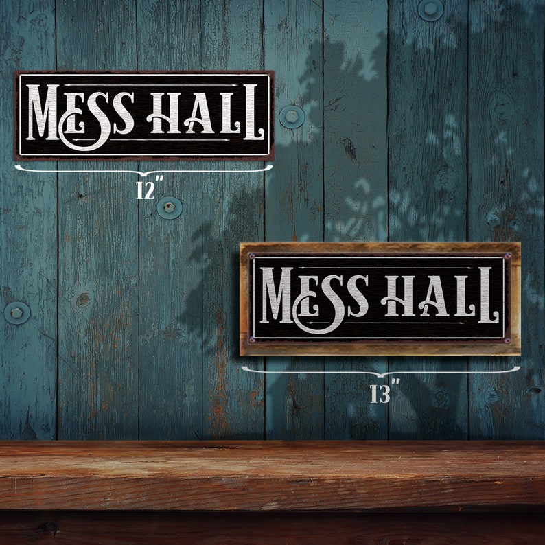 Mess Hall Metal Sign Army Theme Black Rustic Metal Street - Etsy