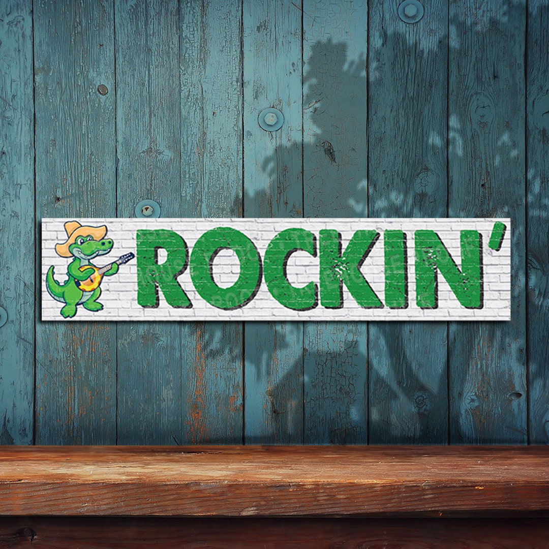 Crocodile Rockin' Metal Sign • Matte Finish • Full Color Imprint on ...