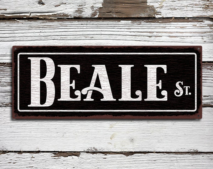 Beale Street Memphis Street Sign Road Sign 6 X 24 Custom Street Sign ...