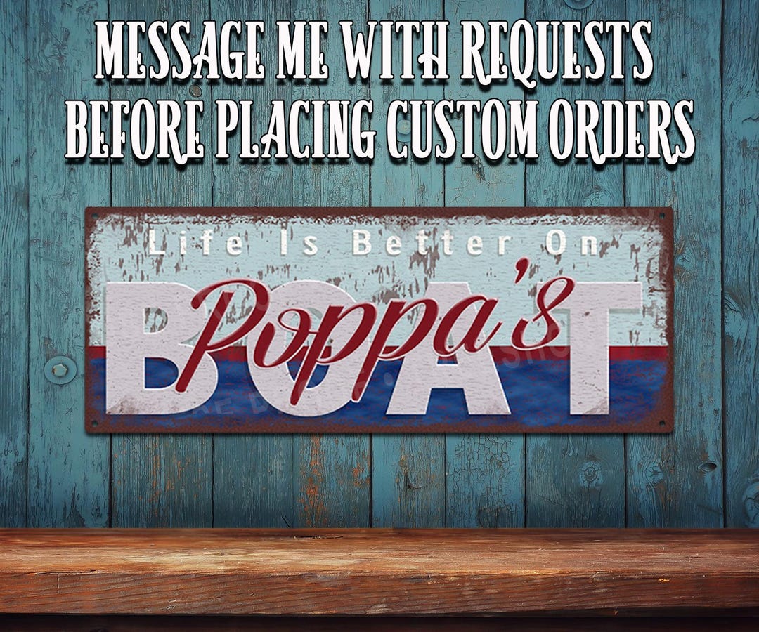 Custom Grandparent Gift Sign: Poppa's Boat Art - Personalized - Print ...