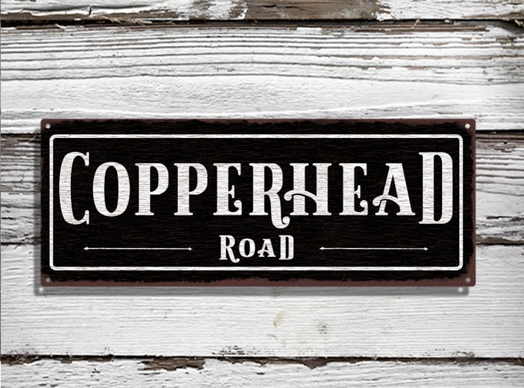 Copperhead Road Rustic Looking Aluminum Sign Color Imprint - Etsy