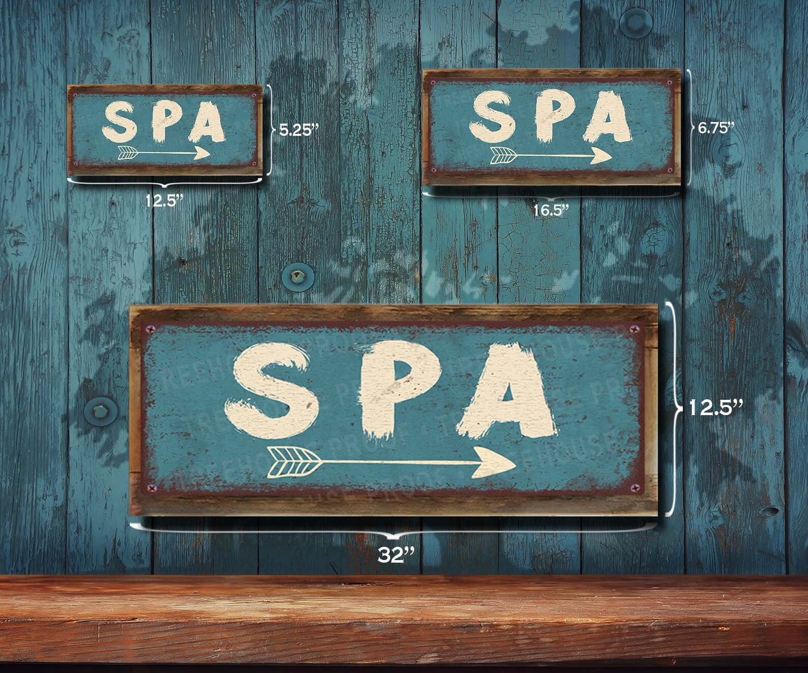 Spa With Arrow Pointing Right Rustic Aluminum Sign Made in - Etsy