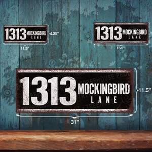 1313 Mockingbird Lane - Custom Address Sign - Rustic Looking Aluminum ...