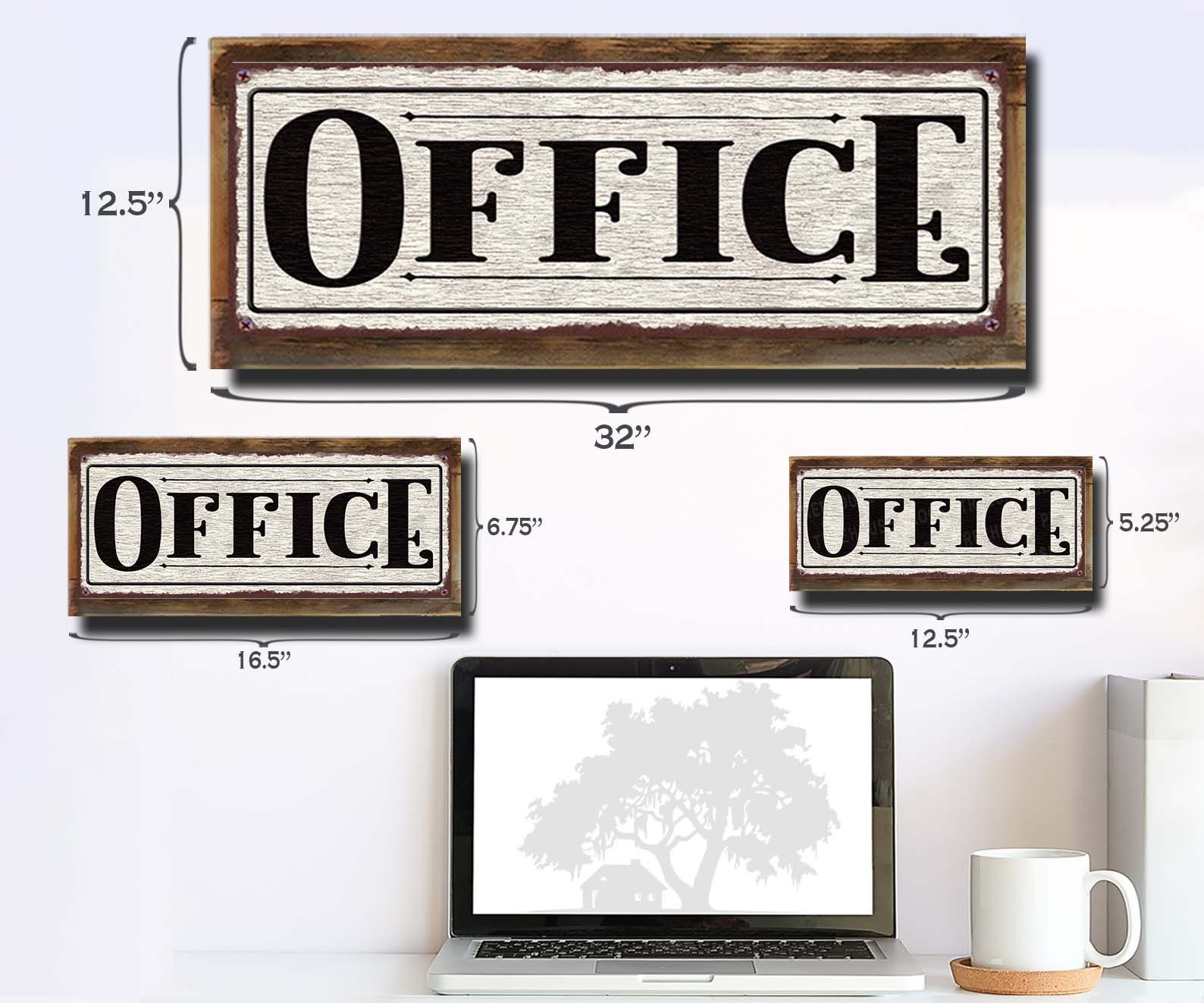 Office Metal Sign: Distressed Antique White - Rustic Looking - Color ...
