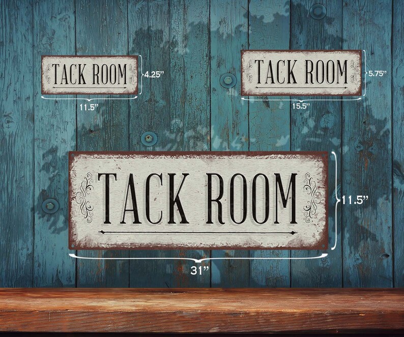 Tack Room Metal Sign Antique White Black Type Rustic - Etsy
