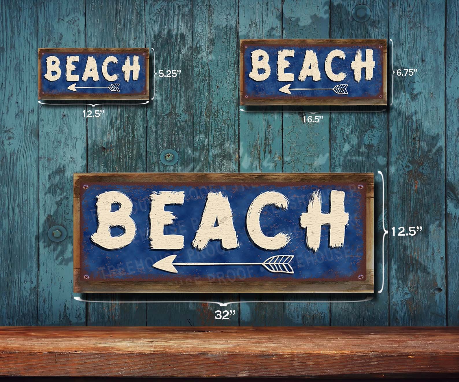 Beach This Way Metal Sign Arrow Pointing Left Rustic - Etsy