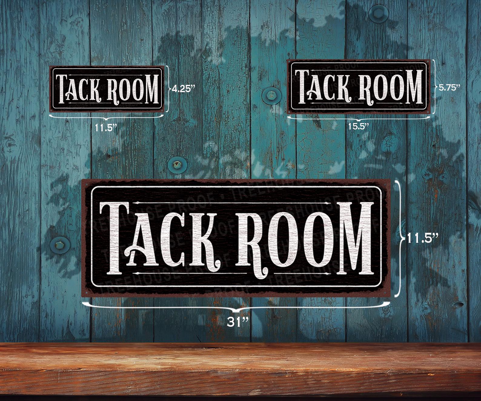 Tack Room Metal Sign - Distressed Black Rustic Looking Aluminum - Color ...
