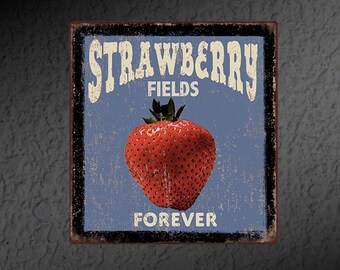 Metal Strawberry Sign - Etsy