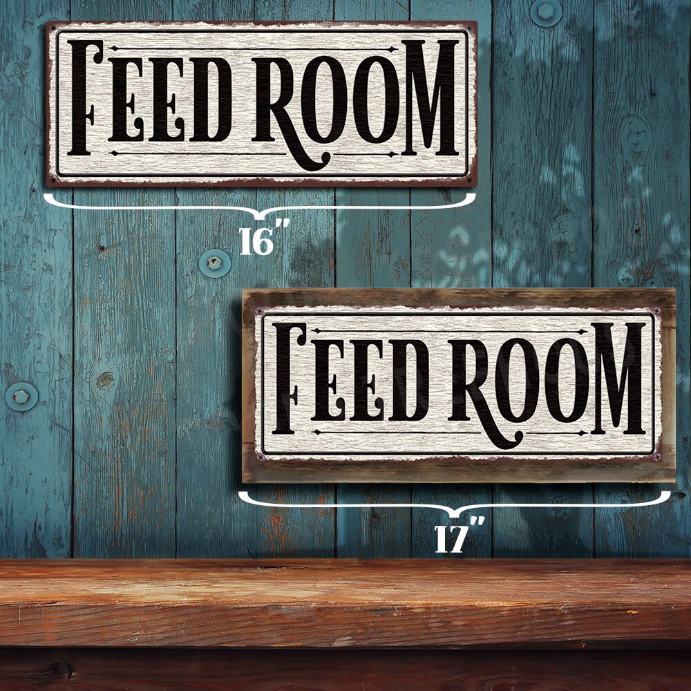 Feed Room Metal Sign Distressed White Rustic Looking Metal - Etsy