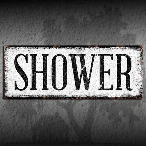 Outdoor Shower Black Metal Sign Rustic Looking Aluminum Sign - Etsy