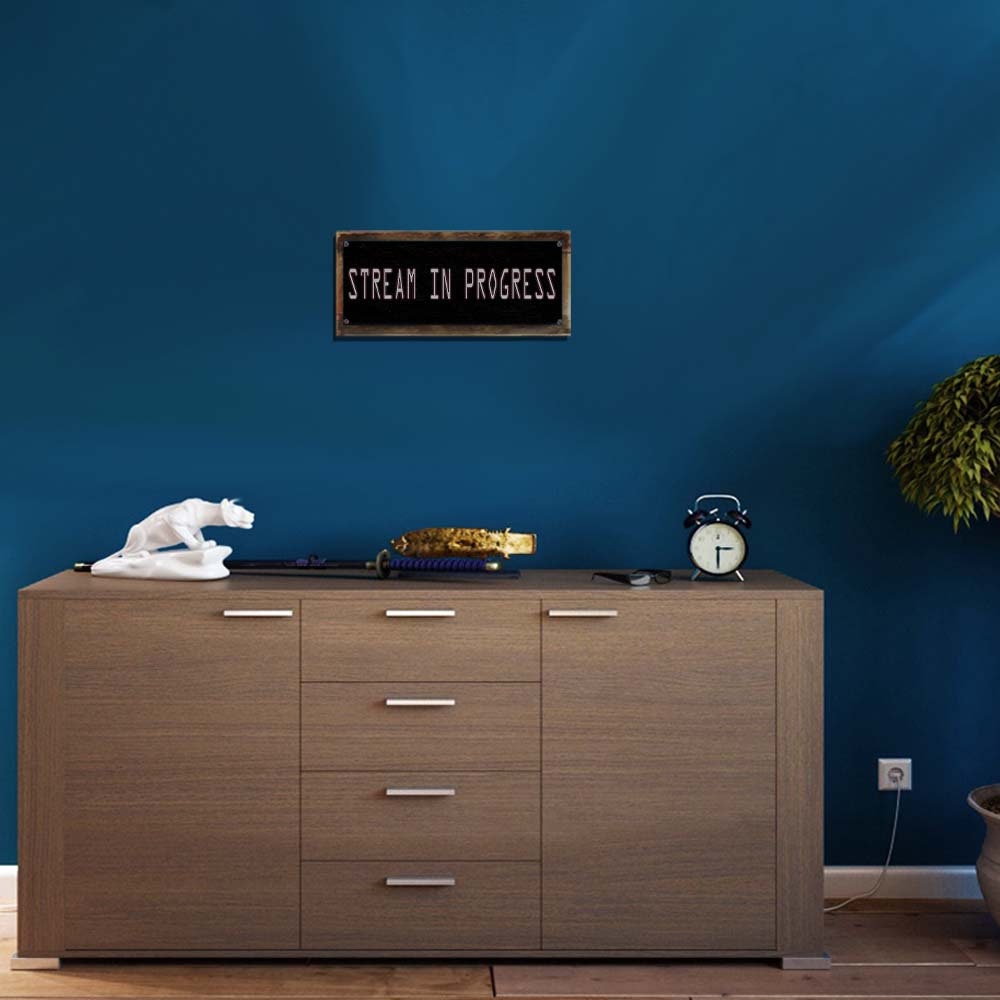 Stream in Progress Black Rustic Metal Street Sign Made | Etsy