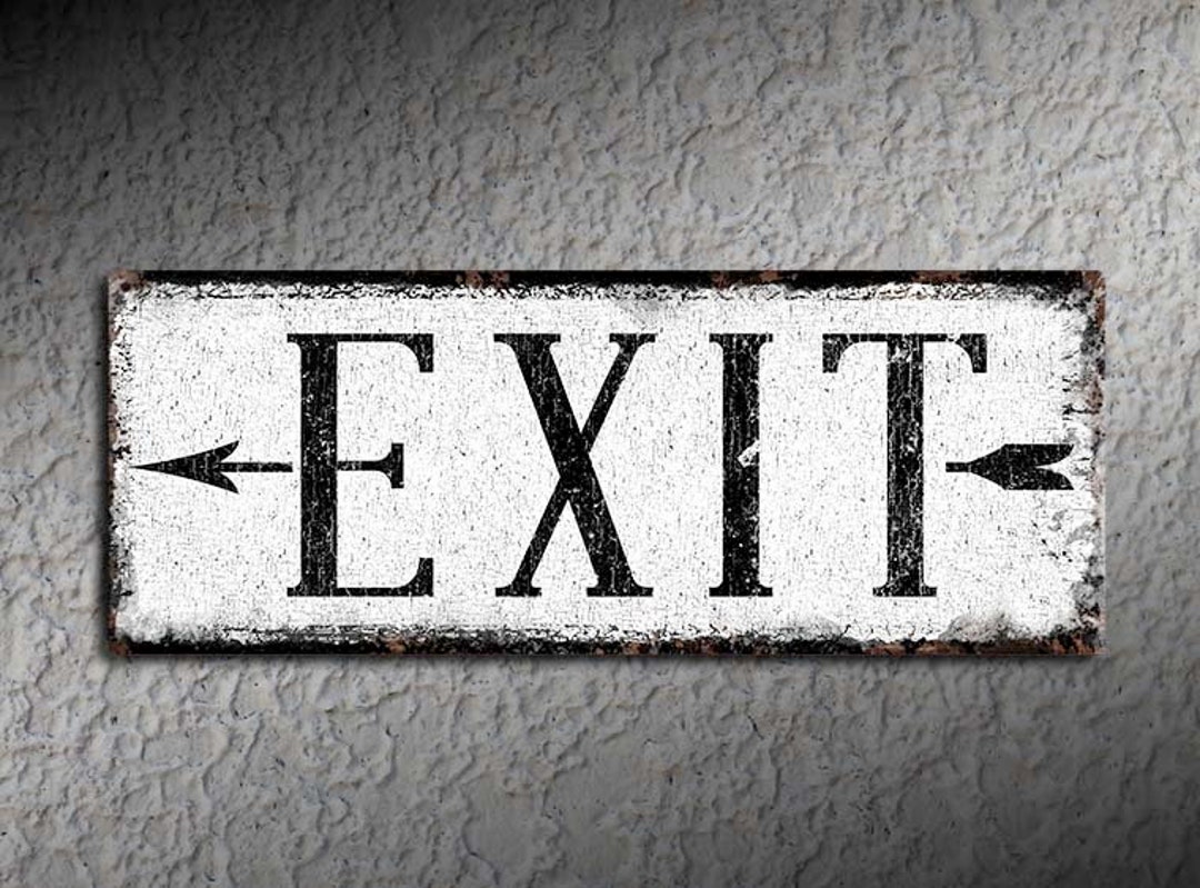 Exit Sign Arrow Pointing Left - Rustic Looking - Rustproof Aluminum ...
