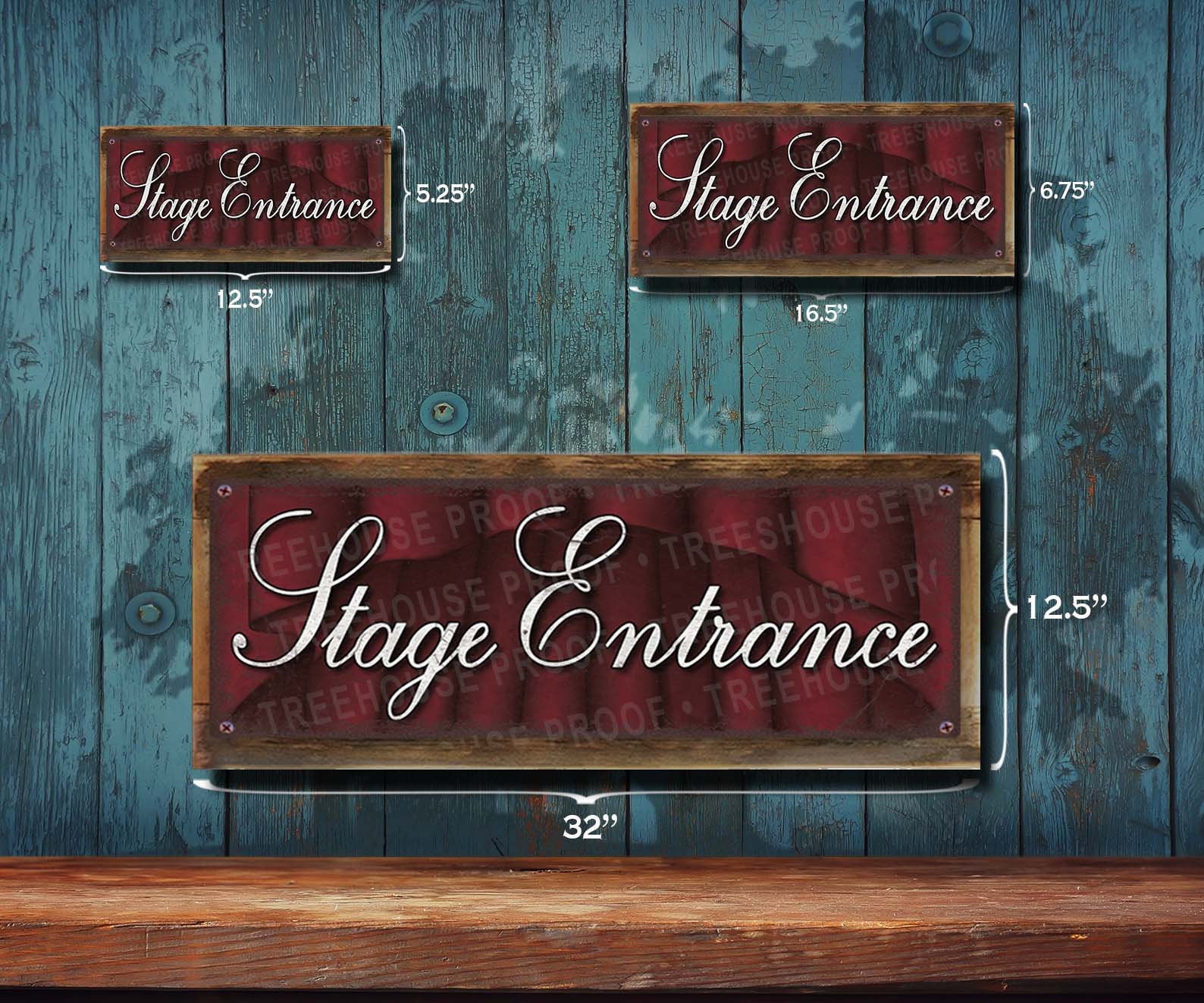 Stage Entrance Sign - Rustic Looking Aluminum Sign - Customizable ...