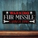 Warning Fur Missile Launch Zone Distressed Black Rustic | Etsy