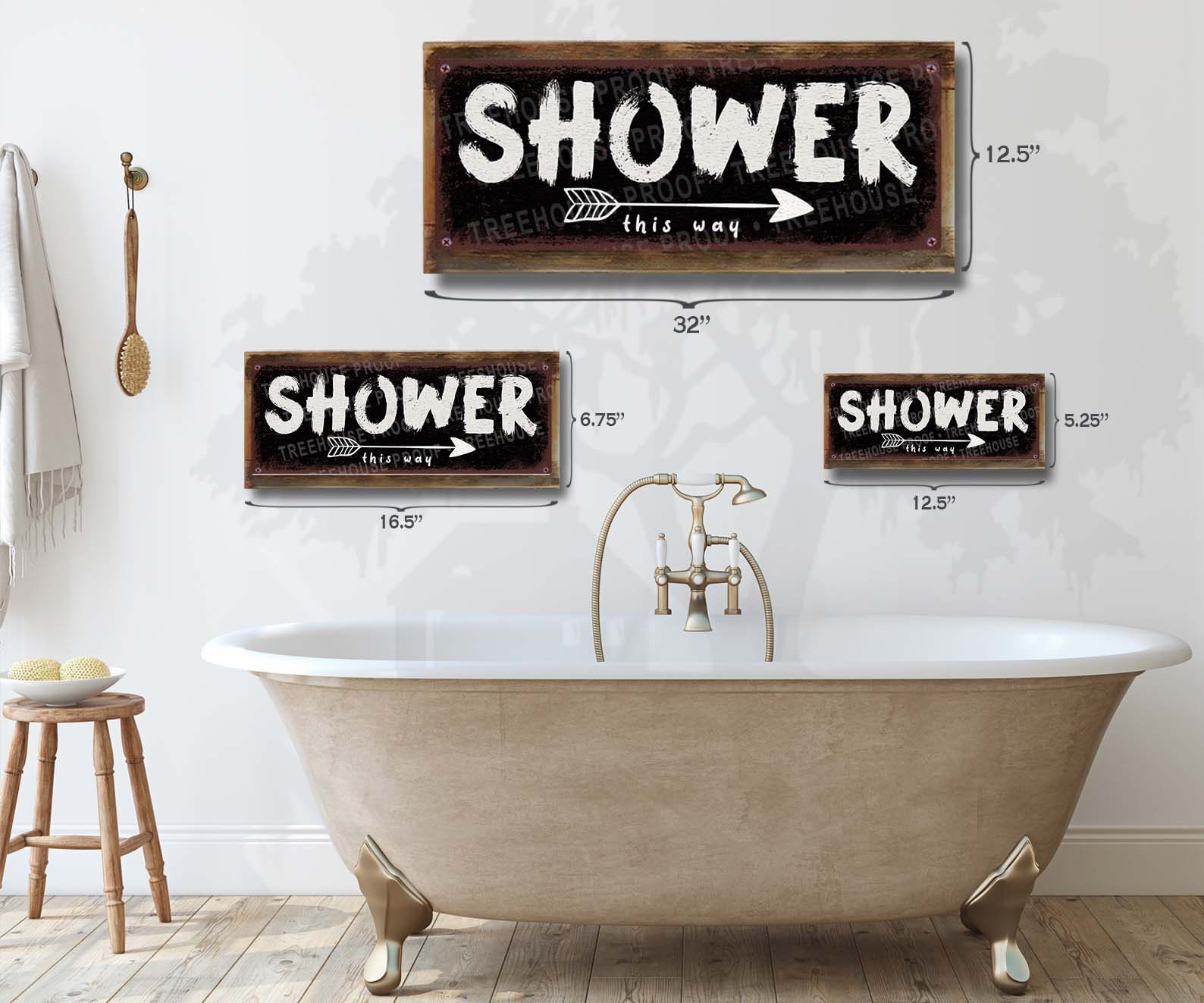 Shower This Way Metal Sign- Arrow Pointing Right - Rustic Looking ...