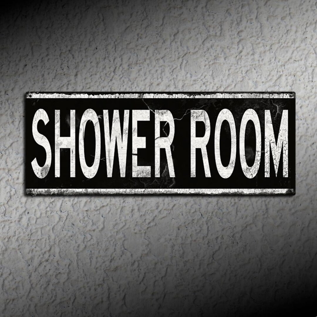Shower Room Metal Sign: Rustic Looking -customizable - Full Color ...