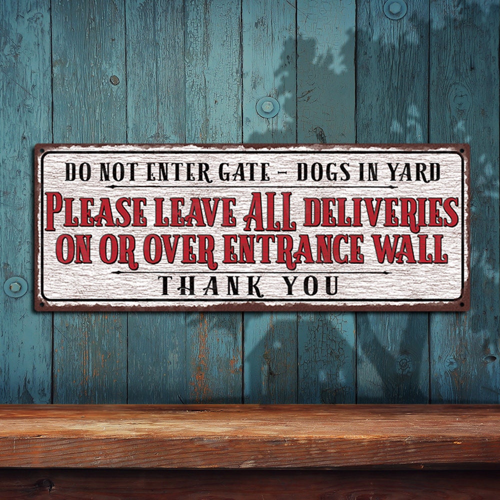 Beware of Dog Do Not Enter Gate Delivery Sign Full Color - Etsy