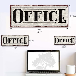Office Metal Sign: Distressed Antique White - Rustic Looking - Color ...