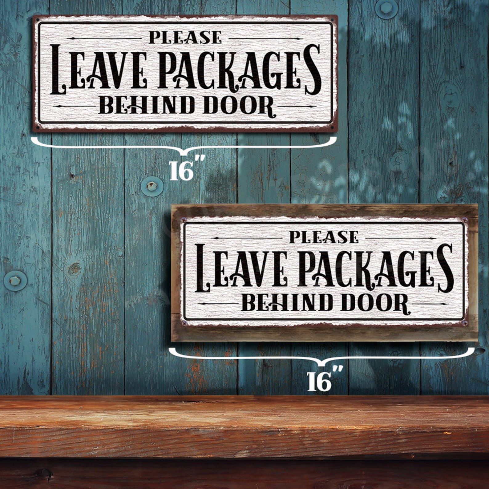 Leave Packages Behind Door Metal Sign White Vintage Looking | Etsy