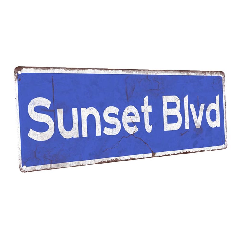 Sunset Blvd Rustic Looking Aluminum Sign Customizable - Etsy