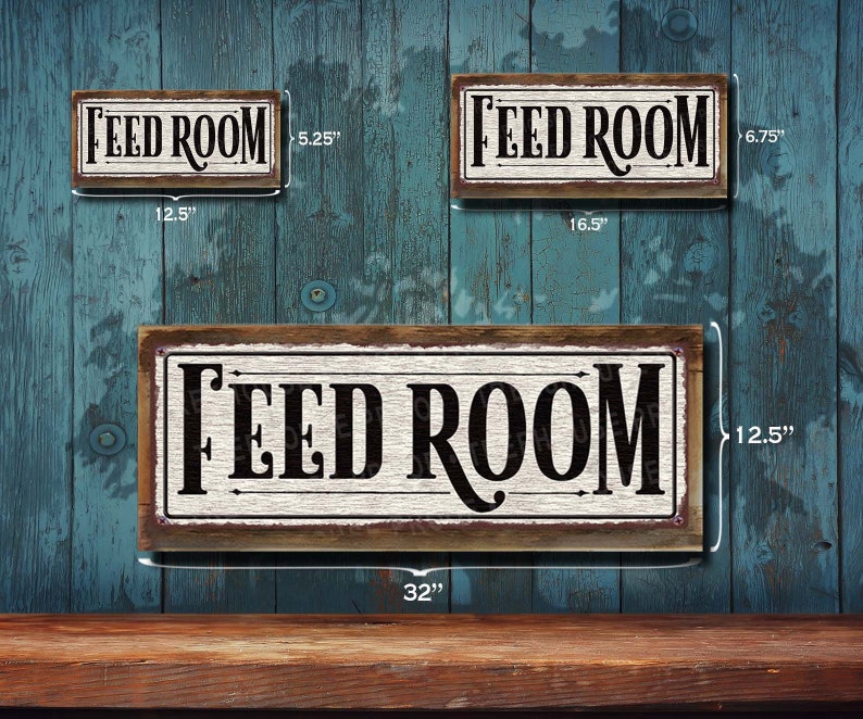 Feed Room Metal Sign Distressed White Rustic Looking - Etsy