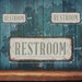 Restroom Sign Distressed White - Rustic Looking - Beautiful Color ...