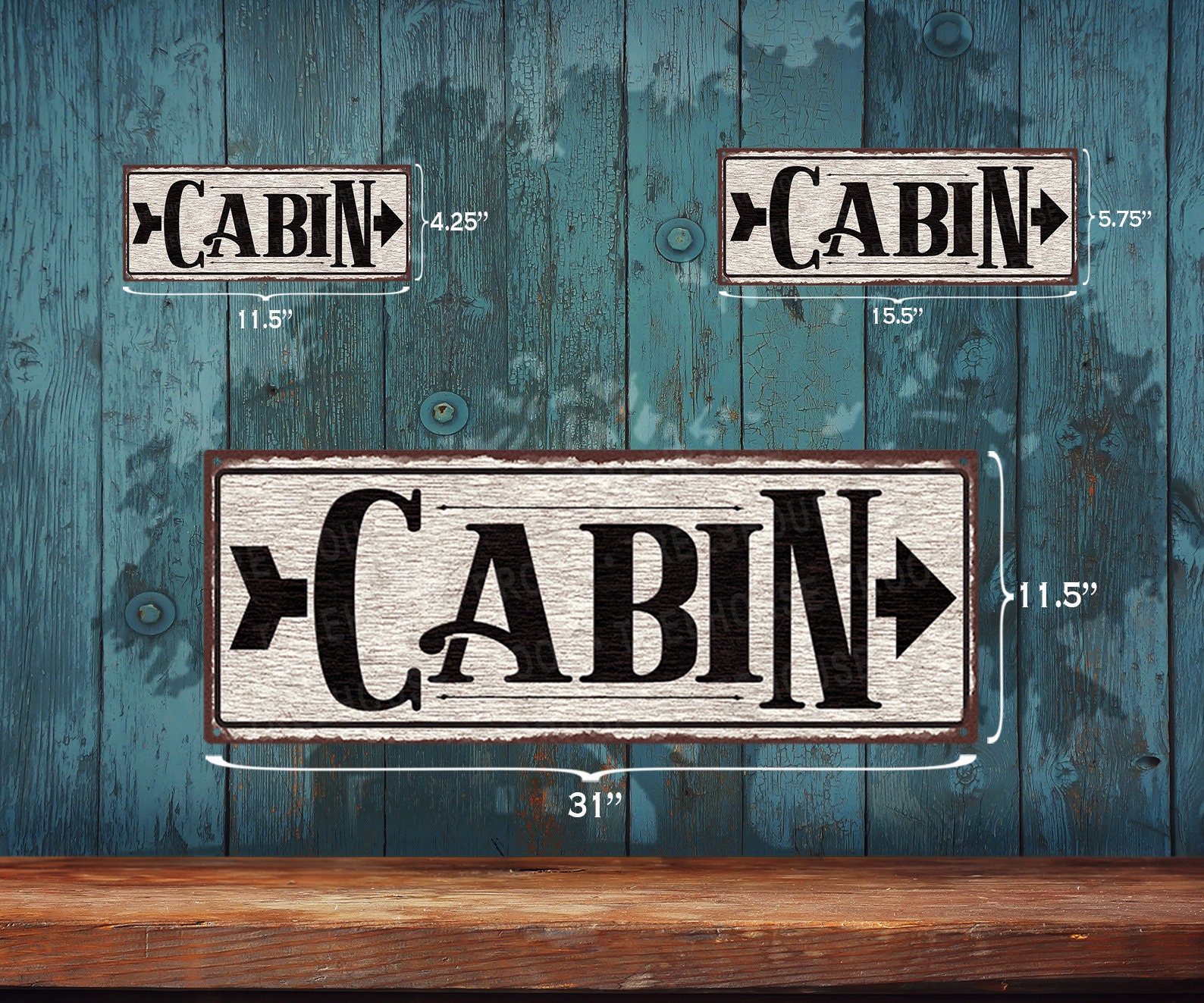 Cabin Arrow Pointing Right Metal Sign Rustic Looking - Etsy