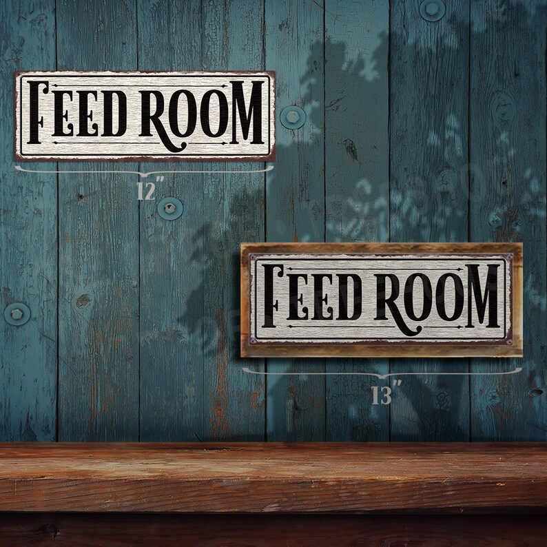 Feed Room Metal Sign Distressed White Rustic Looking Metal - Etsy